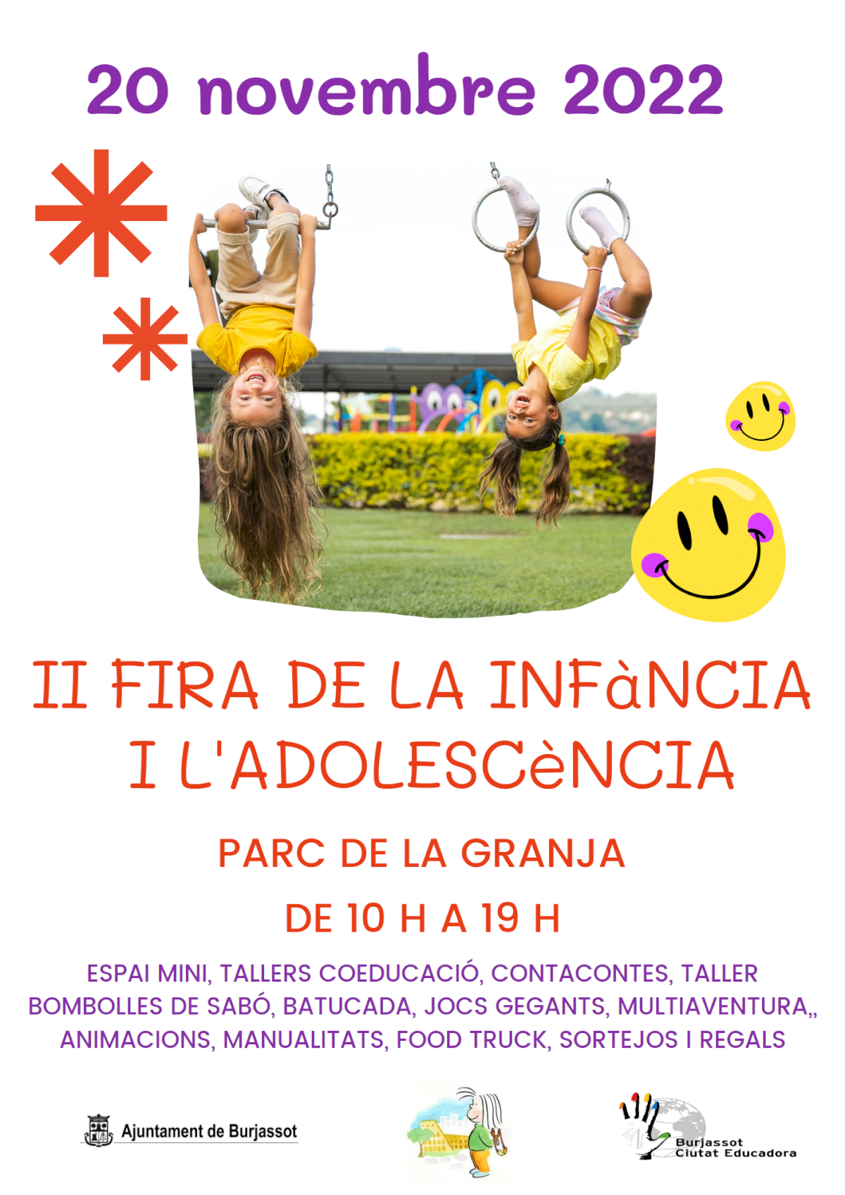 La II Feria de la Infancia y la Adolescencia de Burjassot llega al Parque de La Granja, el 20N