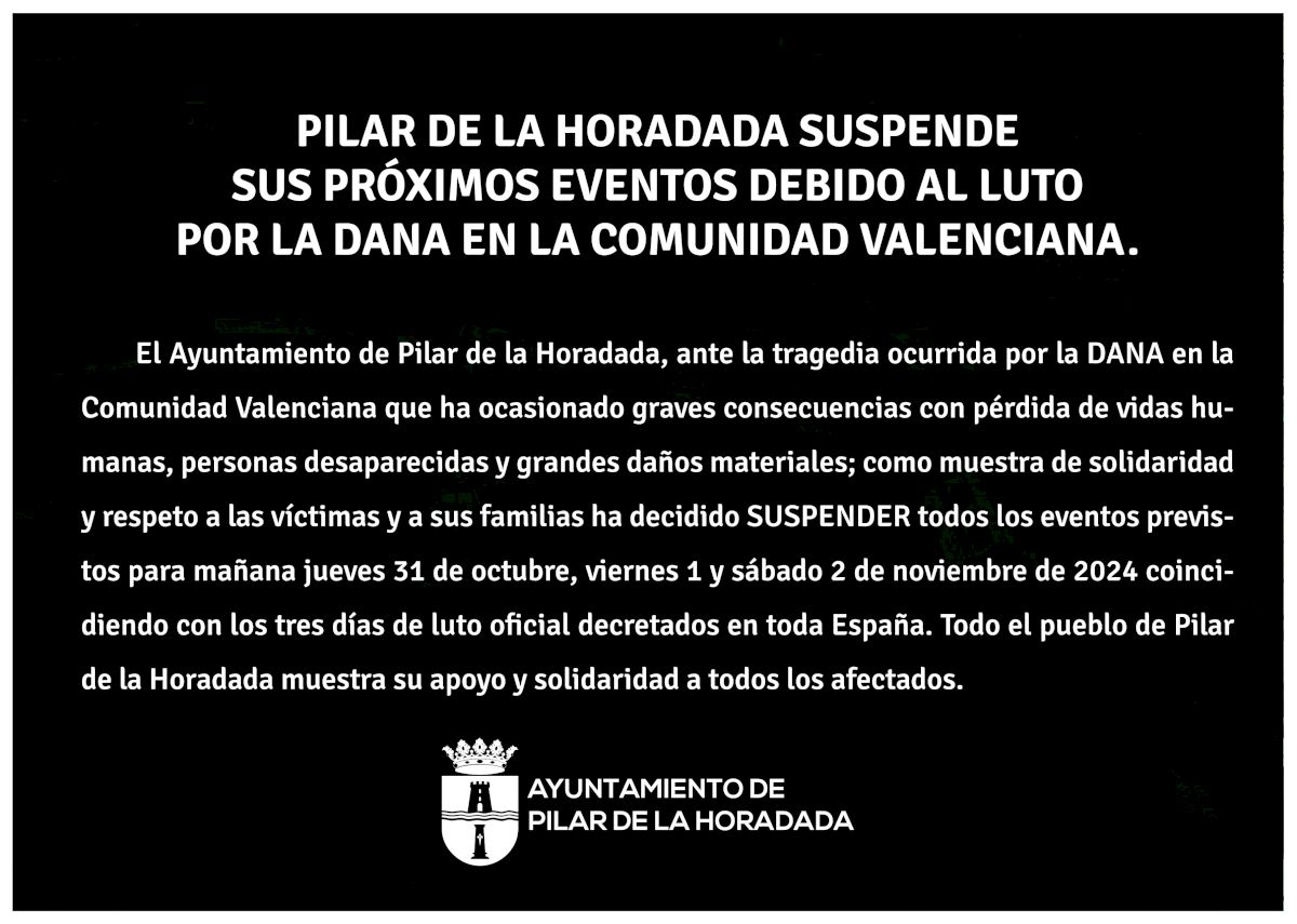 Pilar de la Horadada suspense sus próximos eventos debido al luto por la DANA en la Comunitat ...